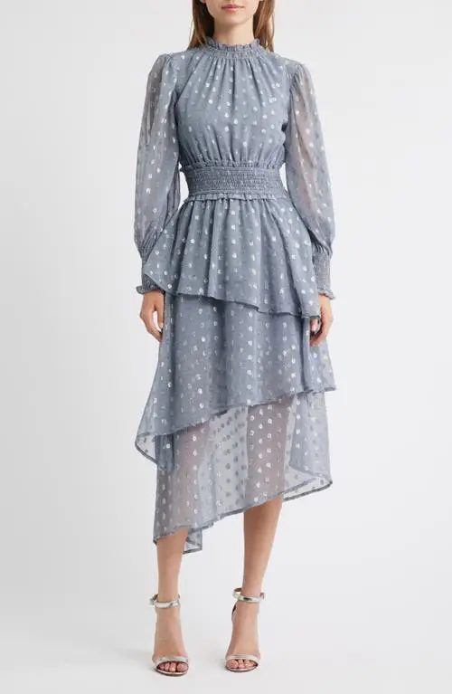 LIPSY Metallic Long Sleeve Midi Dress