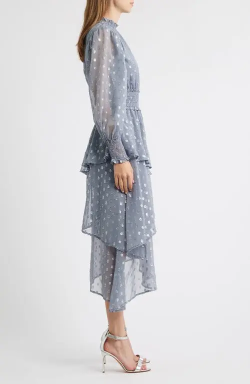 LIPSY Metallic Long Sleeve Midi Dress