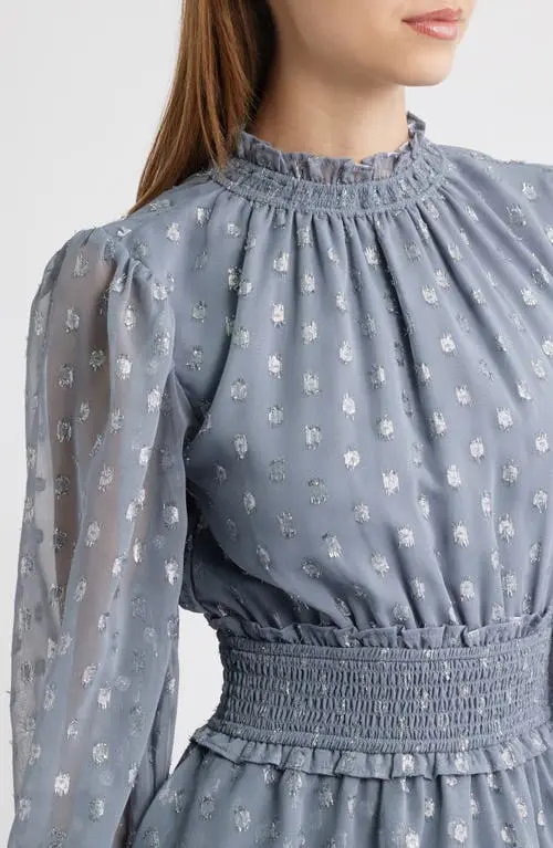 LIPSY Metallic Long Sleeve Midi Dress