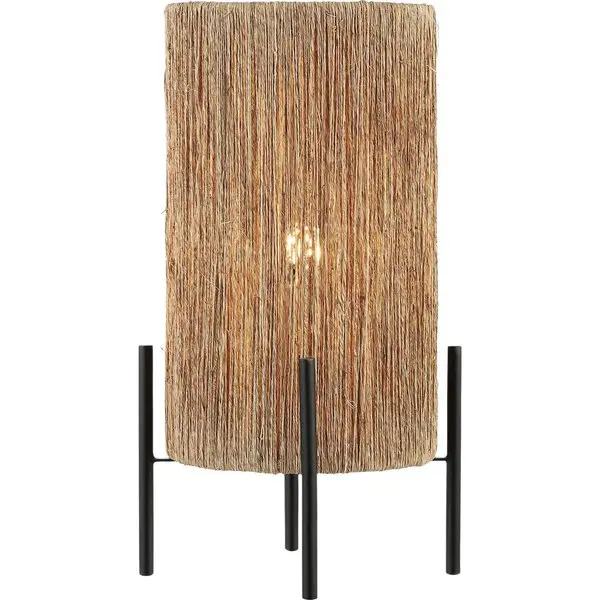 JONATHAN Y Kai 16.5" Coastal Minimalist Rattan Led Table Lamp - Light Brown