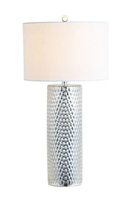 JONATHAN Y Isabella 30" Glass Led Table Lamp - Silver