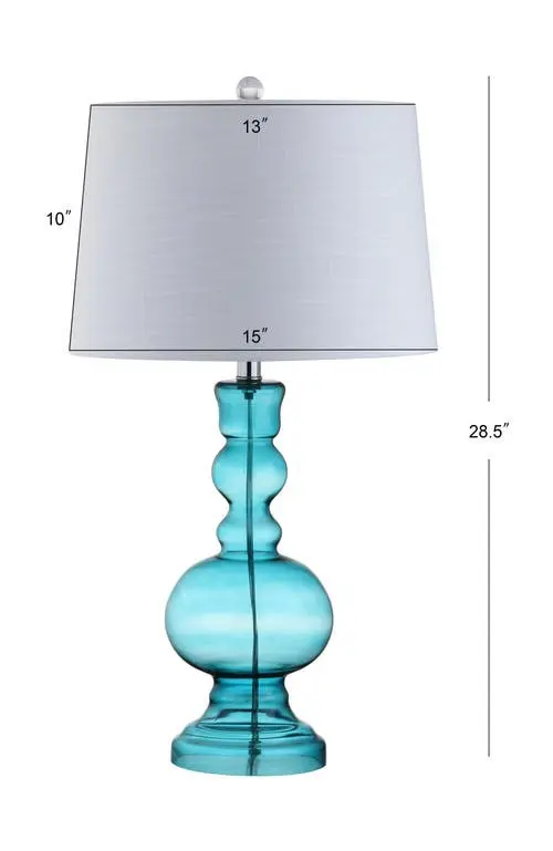 JONATHAN Y Genie 28.5" Glass Led Table Lamp - Aqua