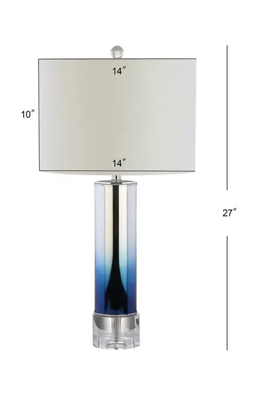JONATHAN Y Edward 27" Glass /crystal Led Table Lamp - Blue