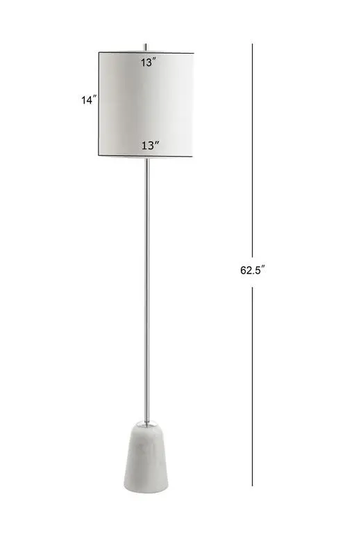 JONATHAN Y Lincoln 62.5" Marble/metal Led Floor Lamp