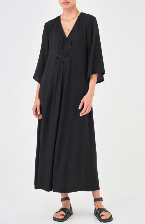 OCEAN+MAIN Caftan With Rouched Front - Black
