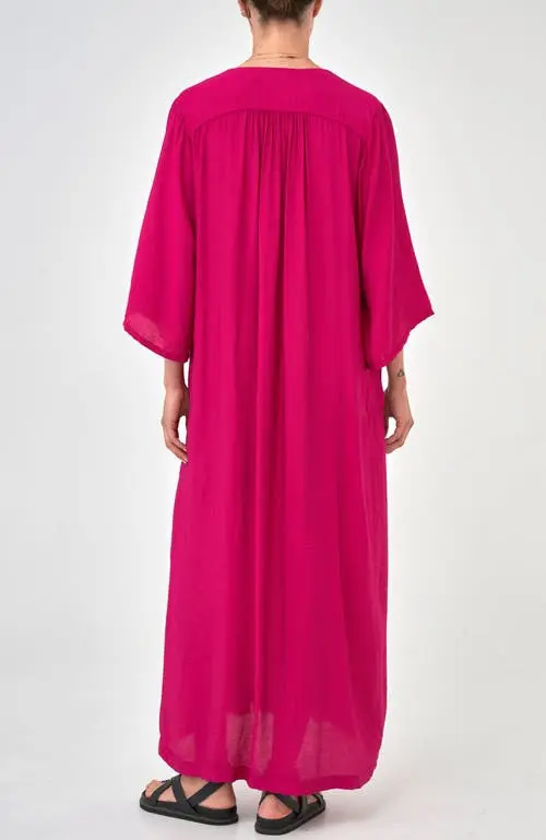 OCEAN+MAIN Caftan With Rouched Front - Fuchsia