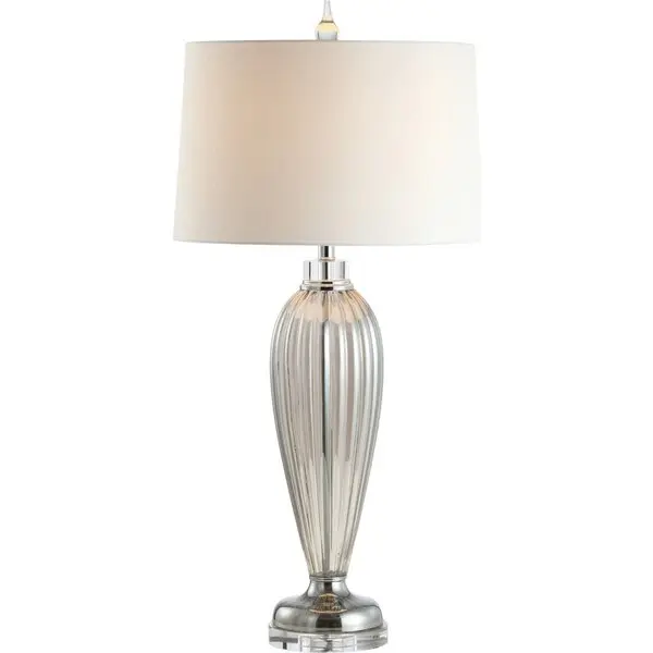 JONATHAN Y Julian 33.5" Glass/crystal Led Table Lamp - Smoked Gray