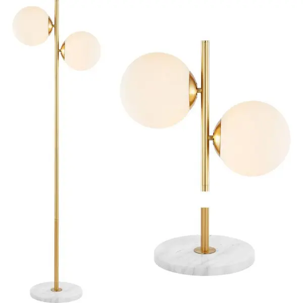 JONATHAN Y Oscar 60.5" 2-light Modern Parisian Candlestick Iron Led Floor Lamp - Brass Gold