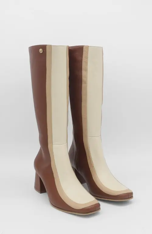 STIVALI NEW YORK Revival Knee High Boots - Brown/off White/tan