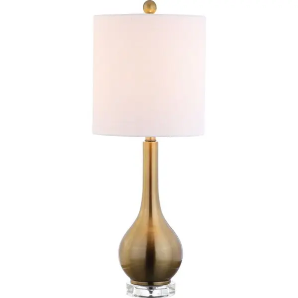 JONATHAN Y Dylan 25" Metal/crystal Teardrop Led Table Lamp - Brass Gold