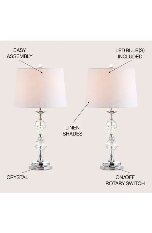 JONATHAN Y Madison 27.5" Crystal Led Table Lamp