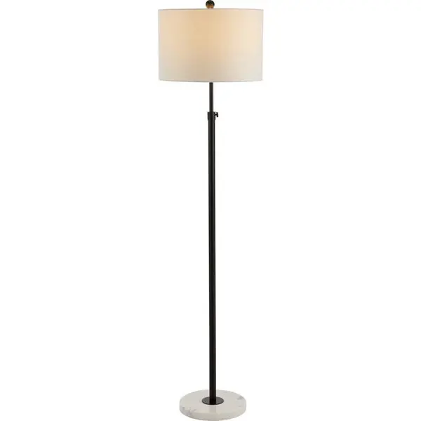 JONATHAN Y June 65" Adjustable Metal/marble Led Floor Lamp - Oil Rubbed Bronze