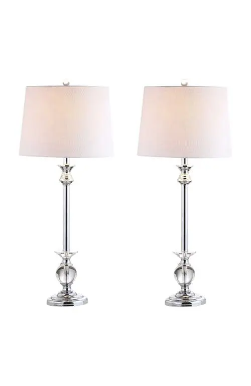 JONATHAN Y Elizabeth 33" Crystal/metal Led Table Lamp - Clear/chrome