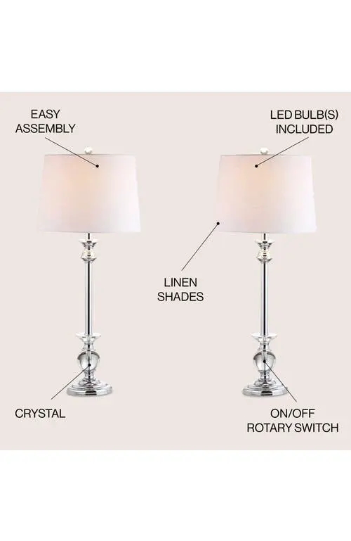 JONATHAN Y Elizabeth 33" Crystal/metal Led Table Lamp