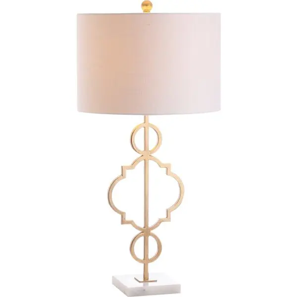 JONATHAN Y July 31" Modern Contemporary Metal Led Table Lamp - Gold Painting/white