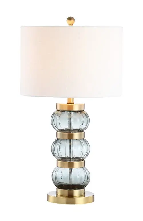 JONATHAN Y Linna 27.5" Glass/metal Table Lamp - Smoked Gray/brass Gold