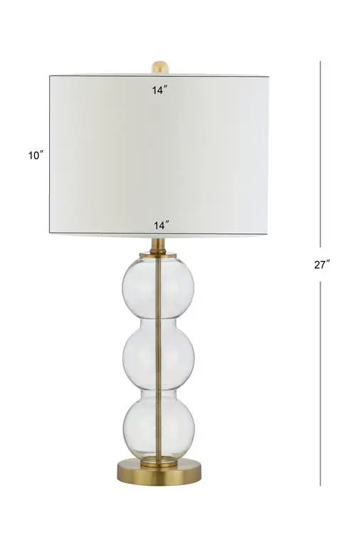JONATHAN Y Bella 27" Glass Triple-sphere Led Table Lamp - Clear