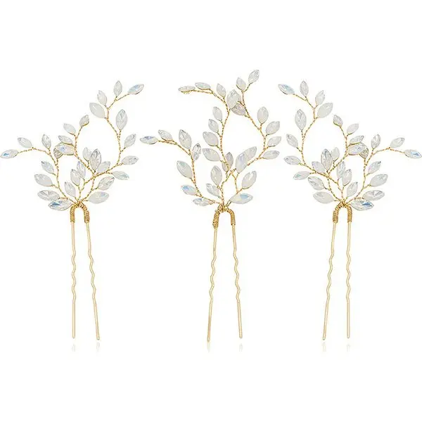Brides & Hairpins Evin Crystal Hairpin Set - Gold