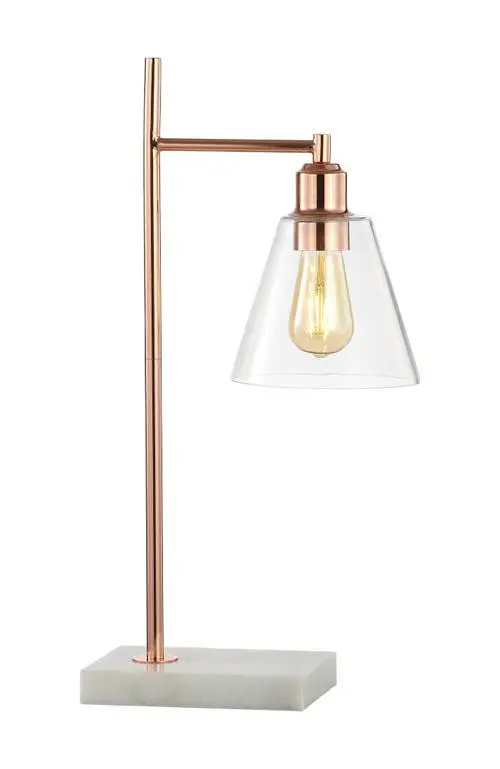 JONATHAN Y Lorena 22.25" Modern Glam Metal/marble Led Table Lamp - Copper