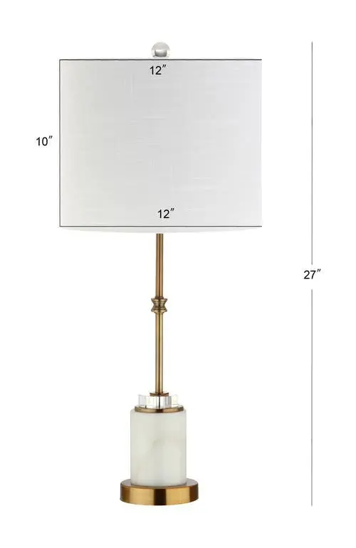 JONATHAN Y Harper 27" Marble/crystal Led Table Lamp