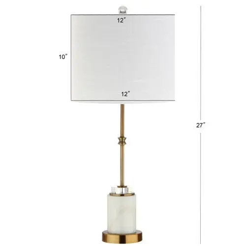 JONATHAN Y Harper 27" Marble/crystal Led Table Lamp