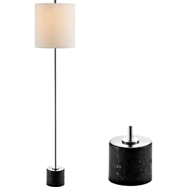 JONATHAN Y Levitt 60.5" Marble/metal Led Floor Lamp - Chrome