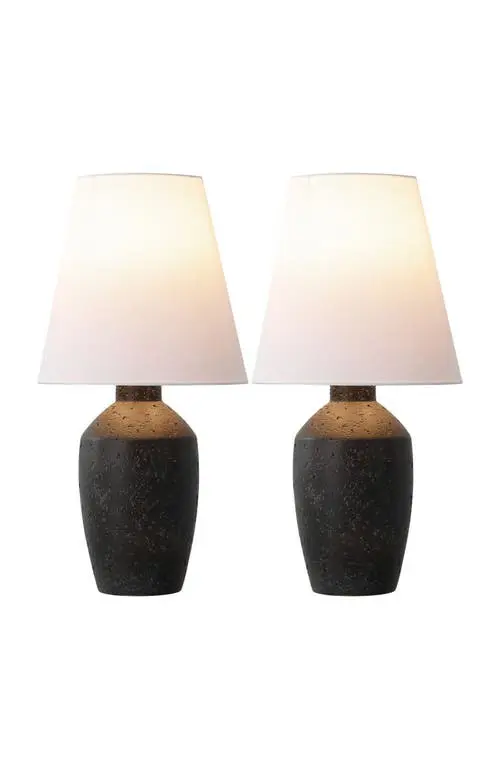 JONATHAN Y Xander 19.5" Minimalist Scandinavian Concrete Effect Resin/iron Ginger Jar Led Table Lamp - Matte Black