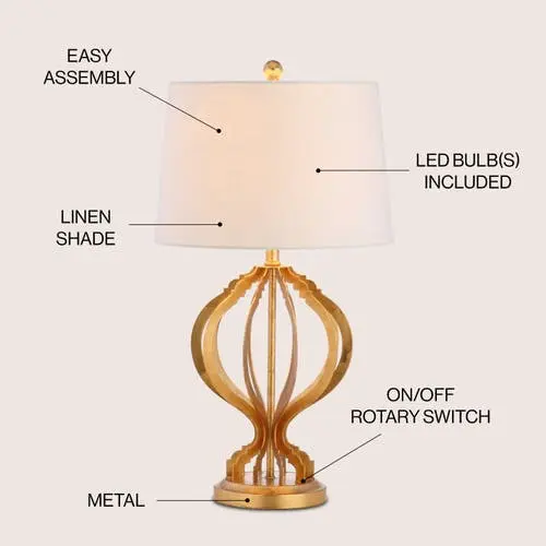 JONATHAN Y Sebastian 28.5" Metal Trellis Led Table Lamp
