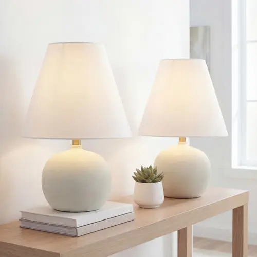 JONATHAN Y Asher 18.25" Minimalist Scandinavian Resin/iron Gourd Led Table Lamp - Matte Cream