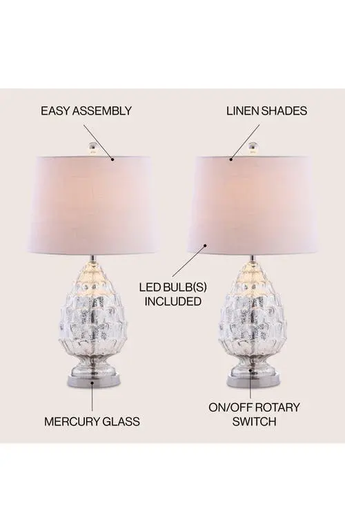 JONATHAN Y Artichoke 25.5" Glass Led Table Lamp