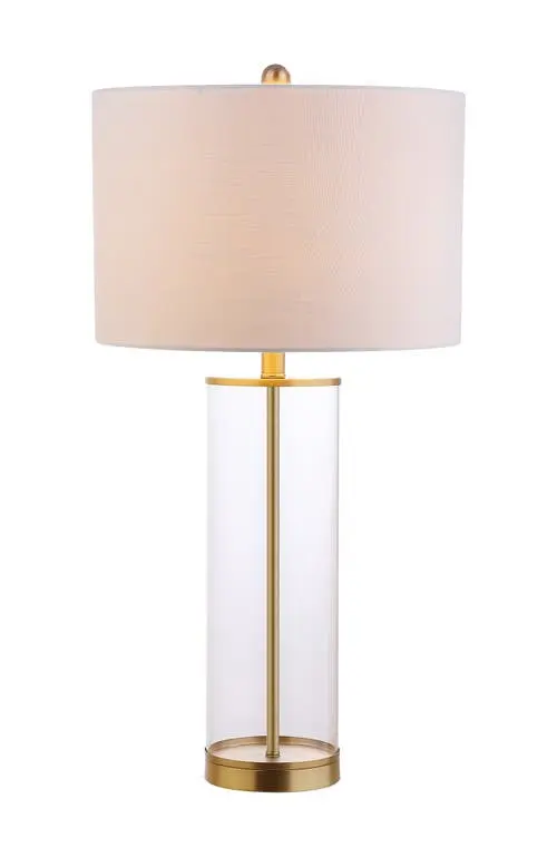 JONATHAN Y Collins 29.25" Glass Led Table Lamp - Clear/brass Gold