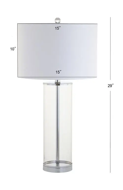 JONATHAN Y Collins 29.25" Glass Led Table Lamp - Clear/chrome