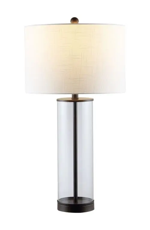 JONATHAN Y Collins 29.25" Glass Led Table Lamp - Oil Rubbed Bronze/clear