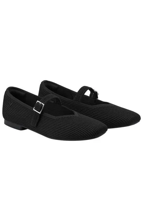 Vivaia Margot Mary-jane Square-toe Ballet Flats - Black