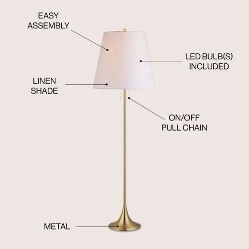JONATHAN Y Amelia 63" Metal Led Floor Lamp