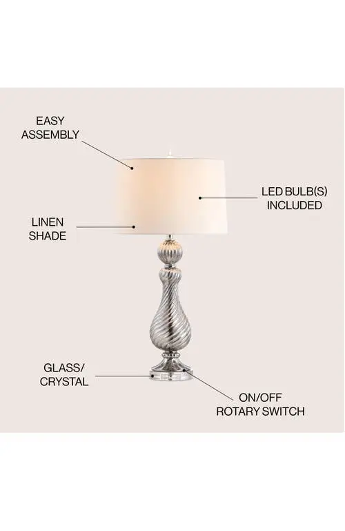 JONATHAN Y Murano 32" Swirled Crystal/glass Led Table Lamp