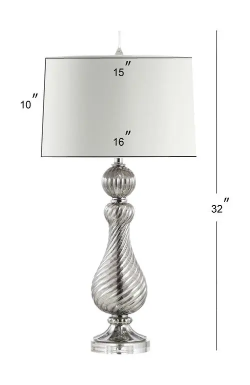 JONATHAN Y Murano 32" Swirled Crystal/glass Led Table Lamp