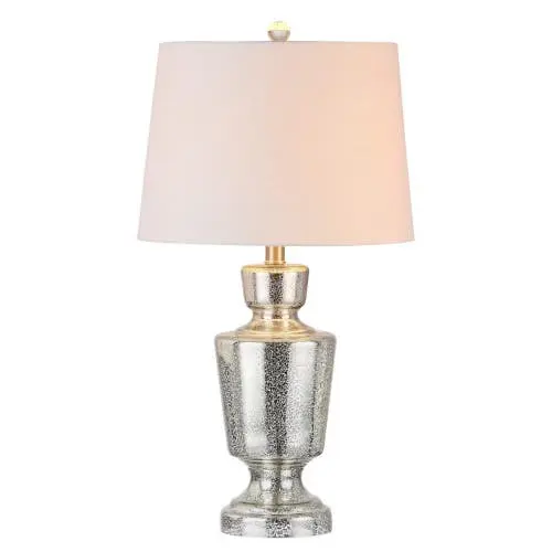 JONATHAN Y Olivia 26.5" Glass Led Table Lamp - Mercury Silver
