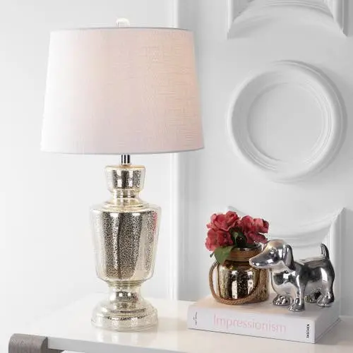 JONATHAN Y Olivia 26.5" Glass Led Table Lamp
