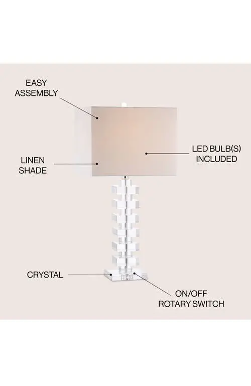 JONATHAN Y June 28" Crystal Led Table Lamp