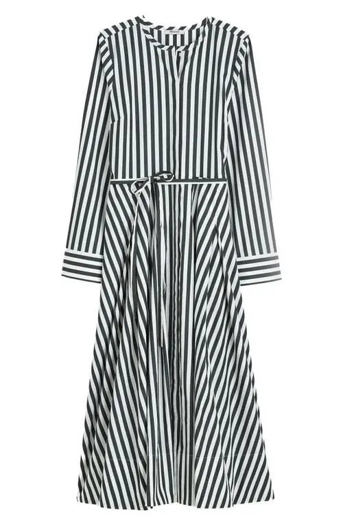 Madewell Janis Stripe Shirtdress - Deep Forest | Editorialist
