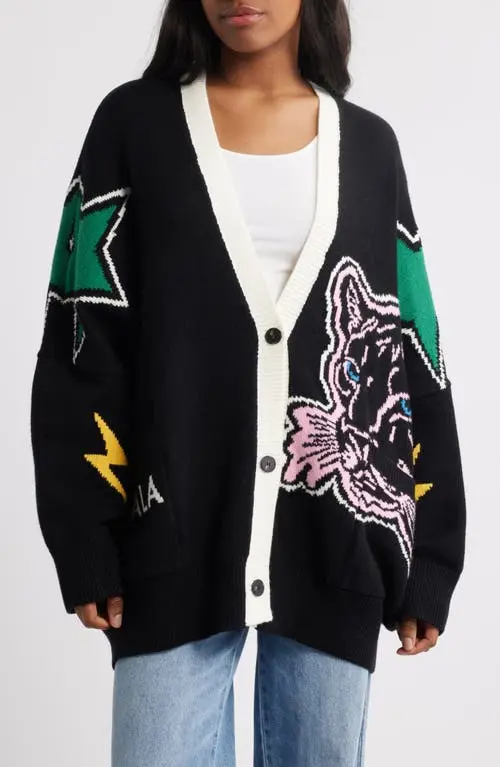 DRESSED IN LALA Karma Panther Oversize Cardigan