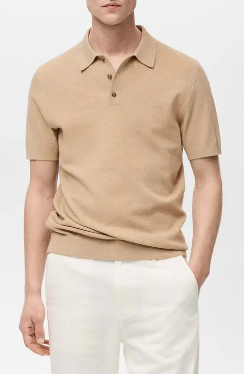 Mango Slim Fit Polo - Beige