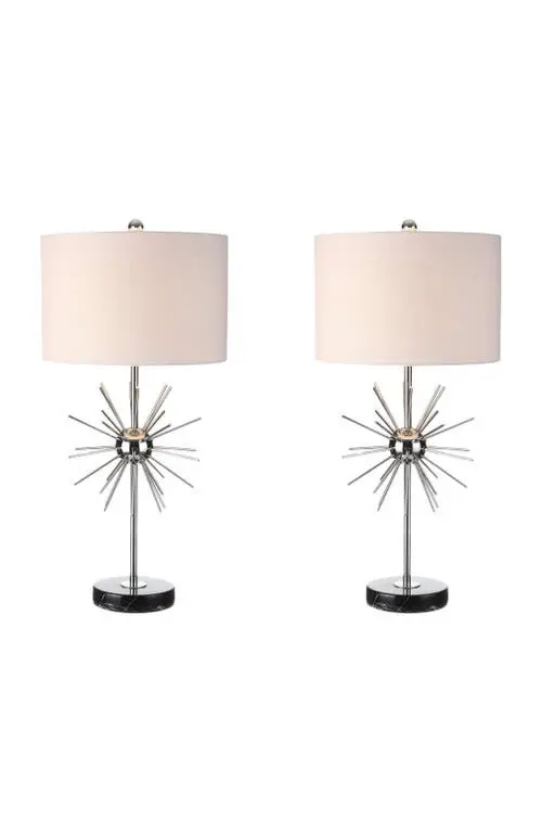 JONATHAN Y Aria 31.5" Metal/marble Led Table Lamp - Chrome