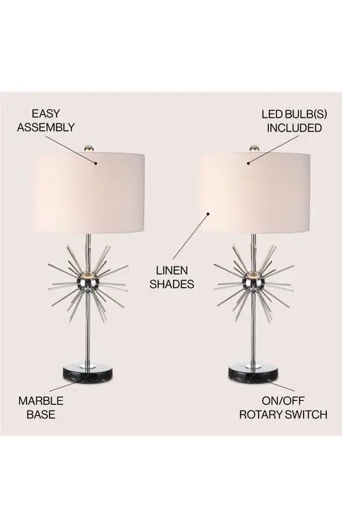 JONATHAN Y Aria 31.5" Metal/marble Led Table Lamp