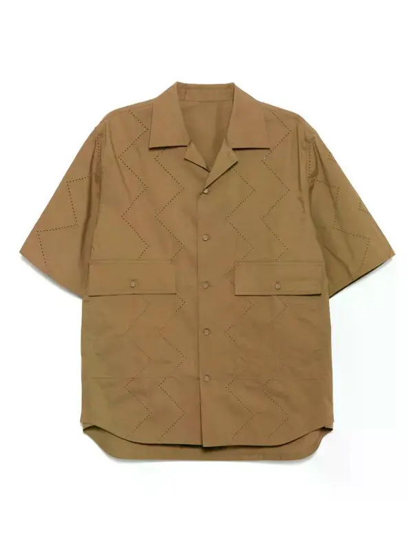 CROQUIS Rhombus-details Shirt - Brown