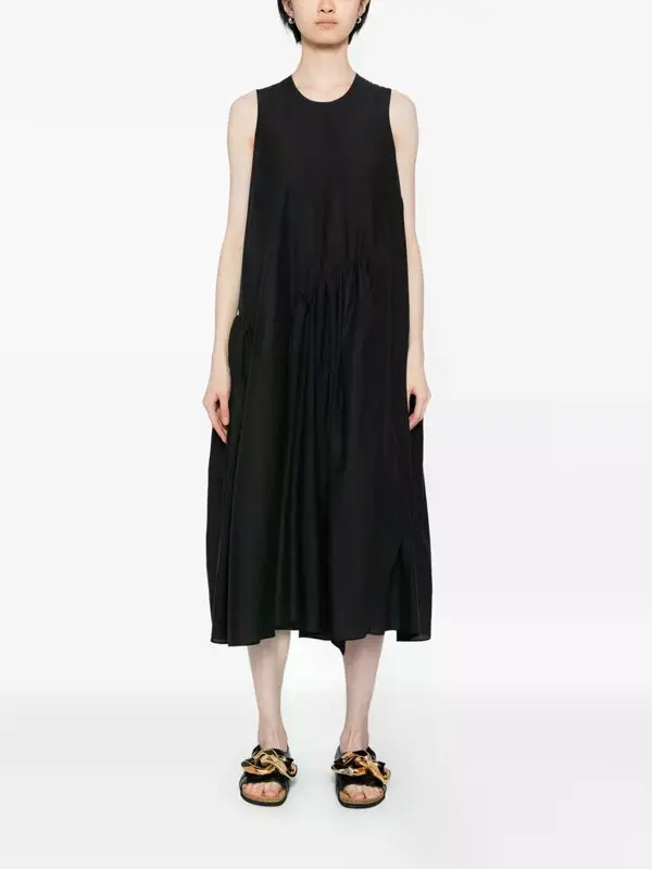 JNBY Pleated Asymmetric-hem Dress - Black