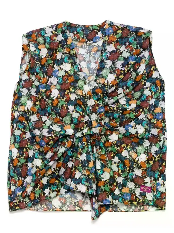 JNBY Floral-print Sleeveless Blouse - Black