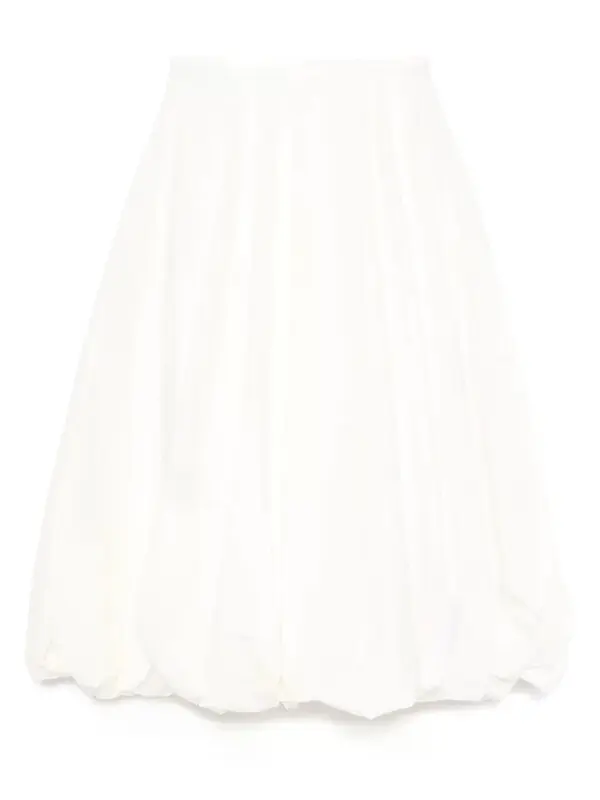 JNBY Pleated Asymmetric-hem Skirt - White