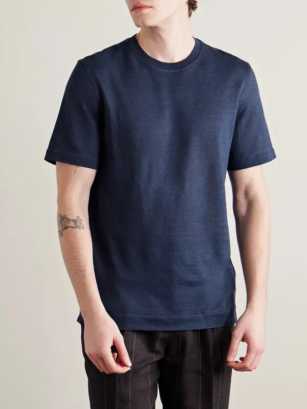 Zegna Oasi Linen T-shirt - Blue